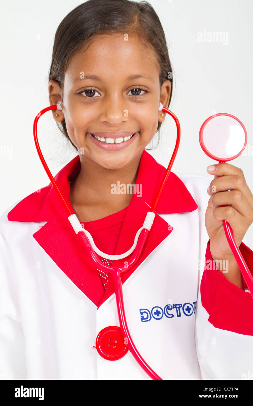 little doctor holding a stethoscope Stock Photo - Alamy