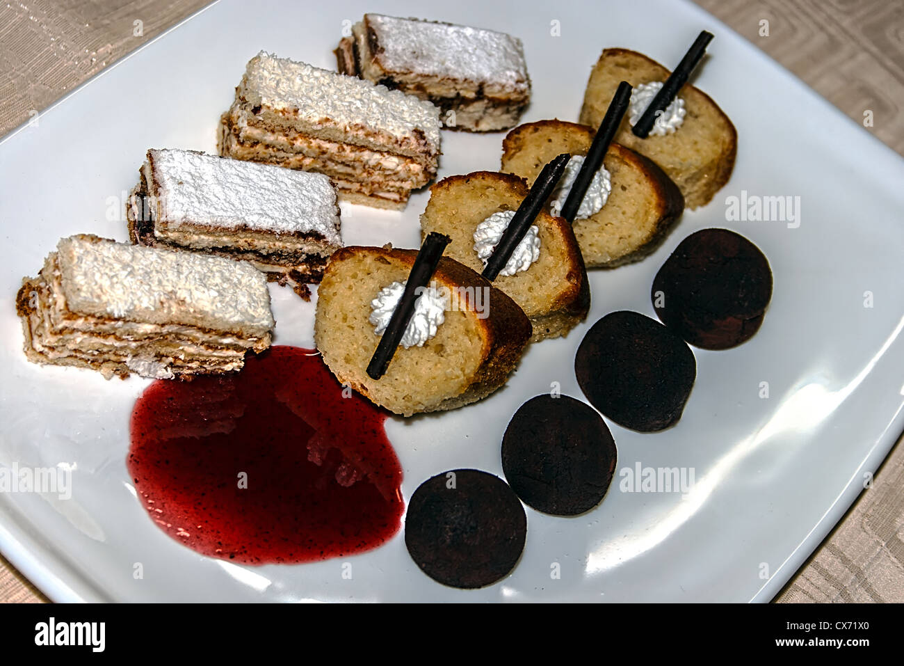 Arrangement cooking with different varieties of sweets Stock Photo - Alamy