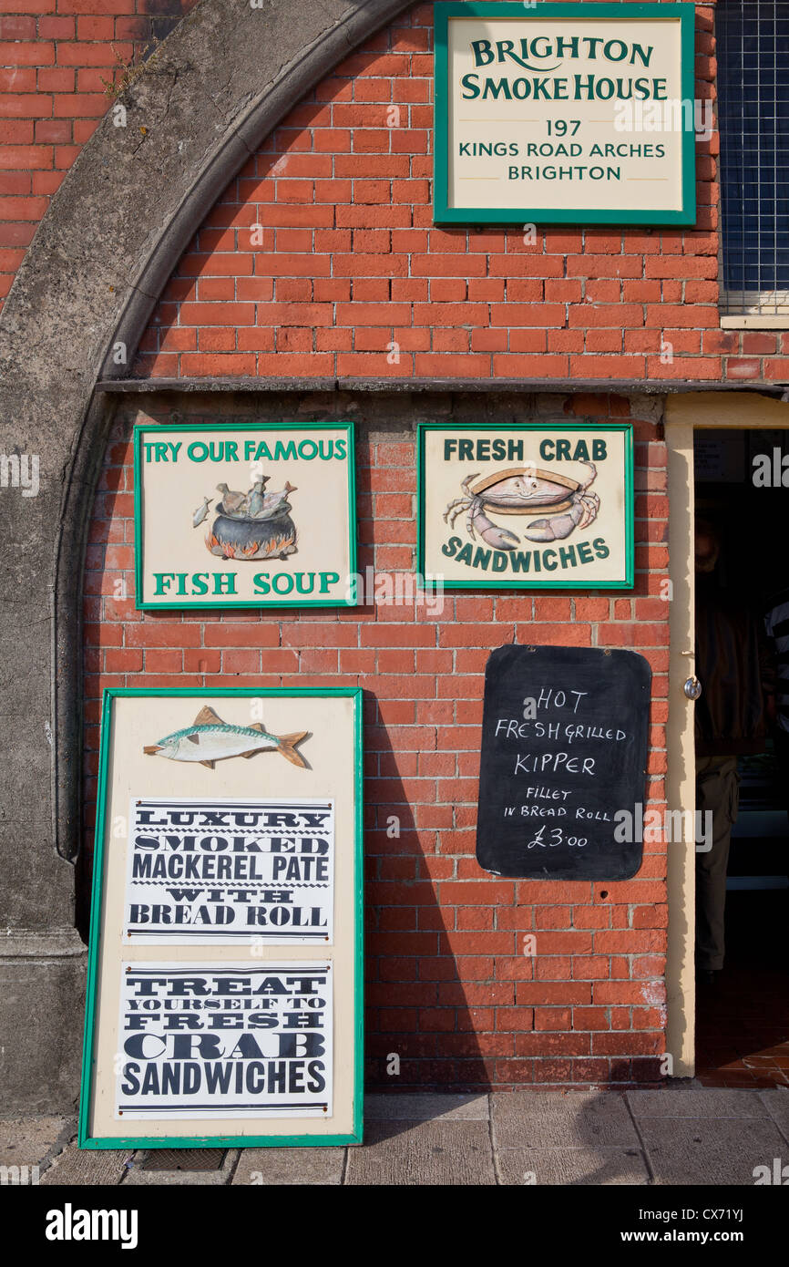 Smoking Vessel Fish Shop on Brighton seafront Stock Photo - Alamy