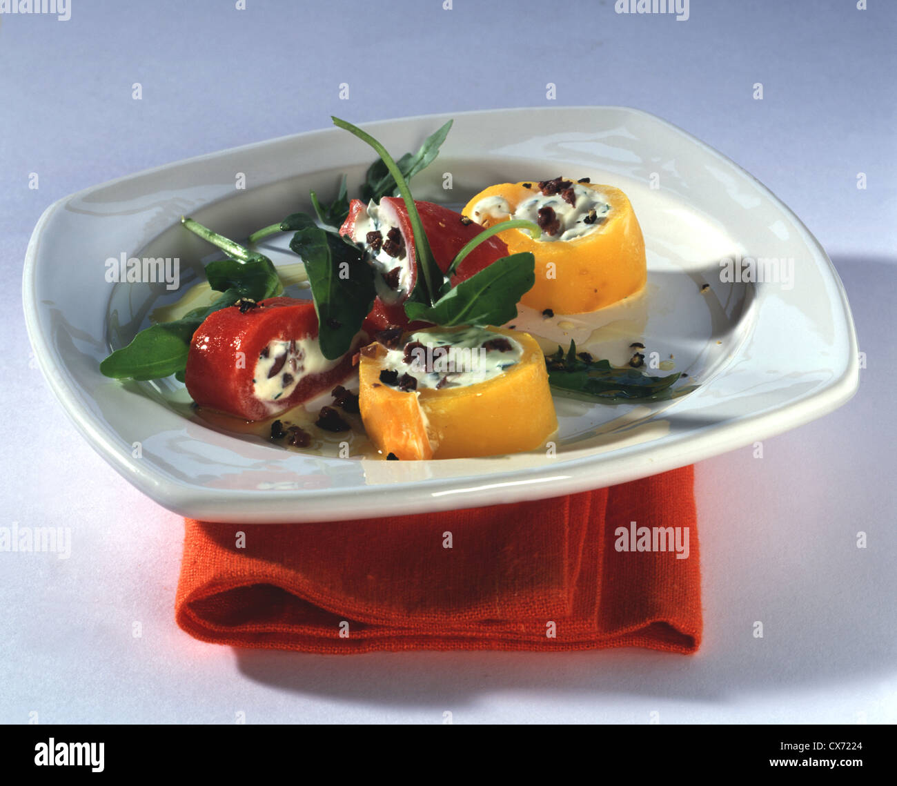 Cut out: Marinated sweet pepper rolls Stock Photo - Alamy