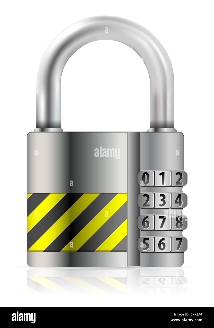Padlock with code, isolated on white, vector illustration Stock Photo ...