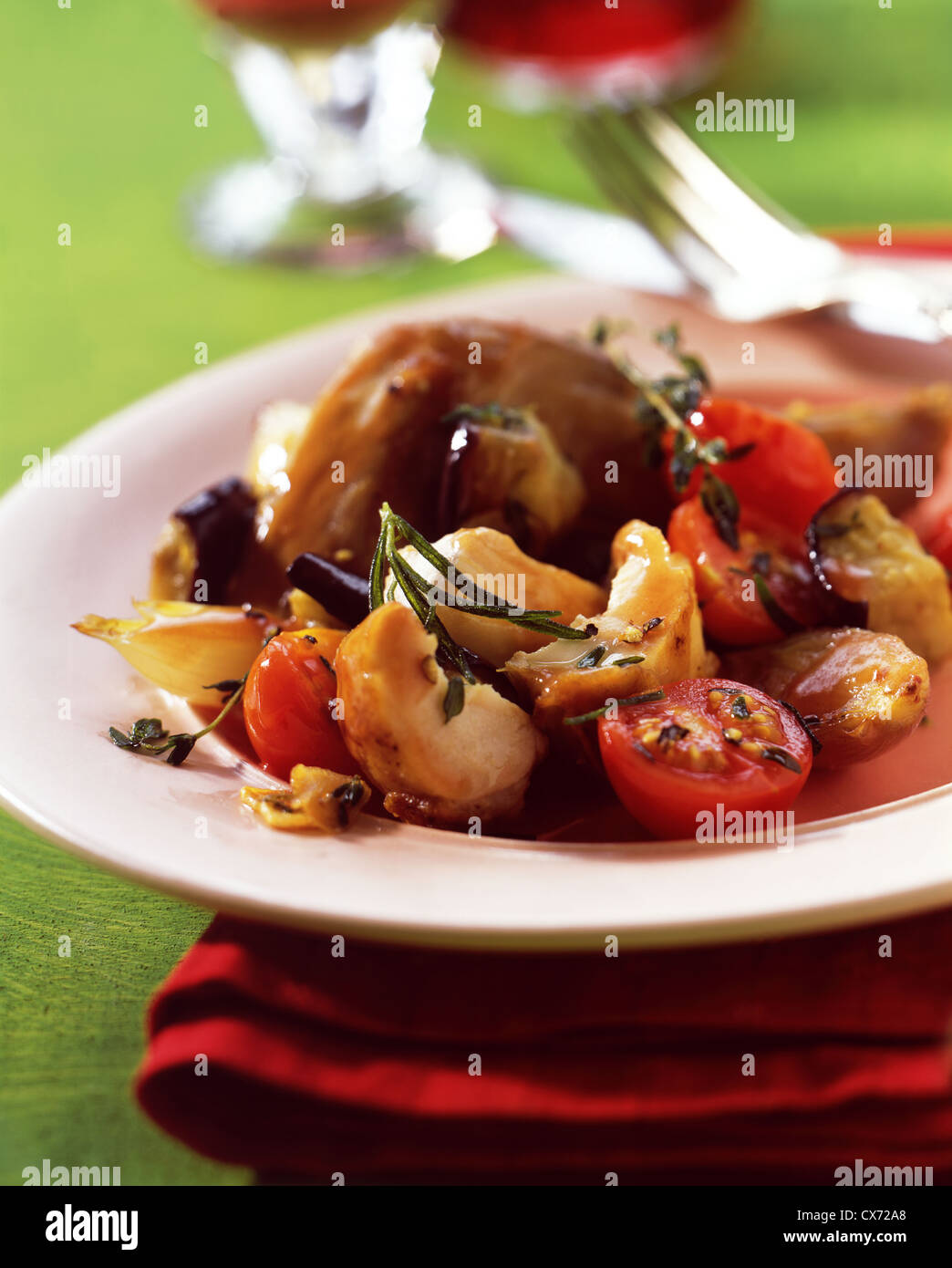 Braised tomato rabbit Stock Photo - Alamy