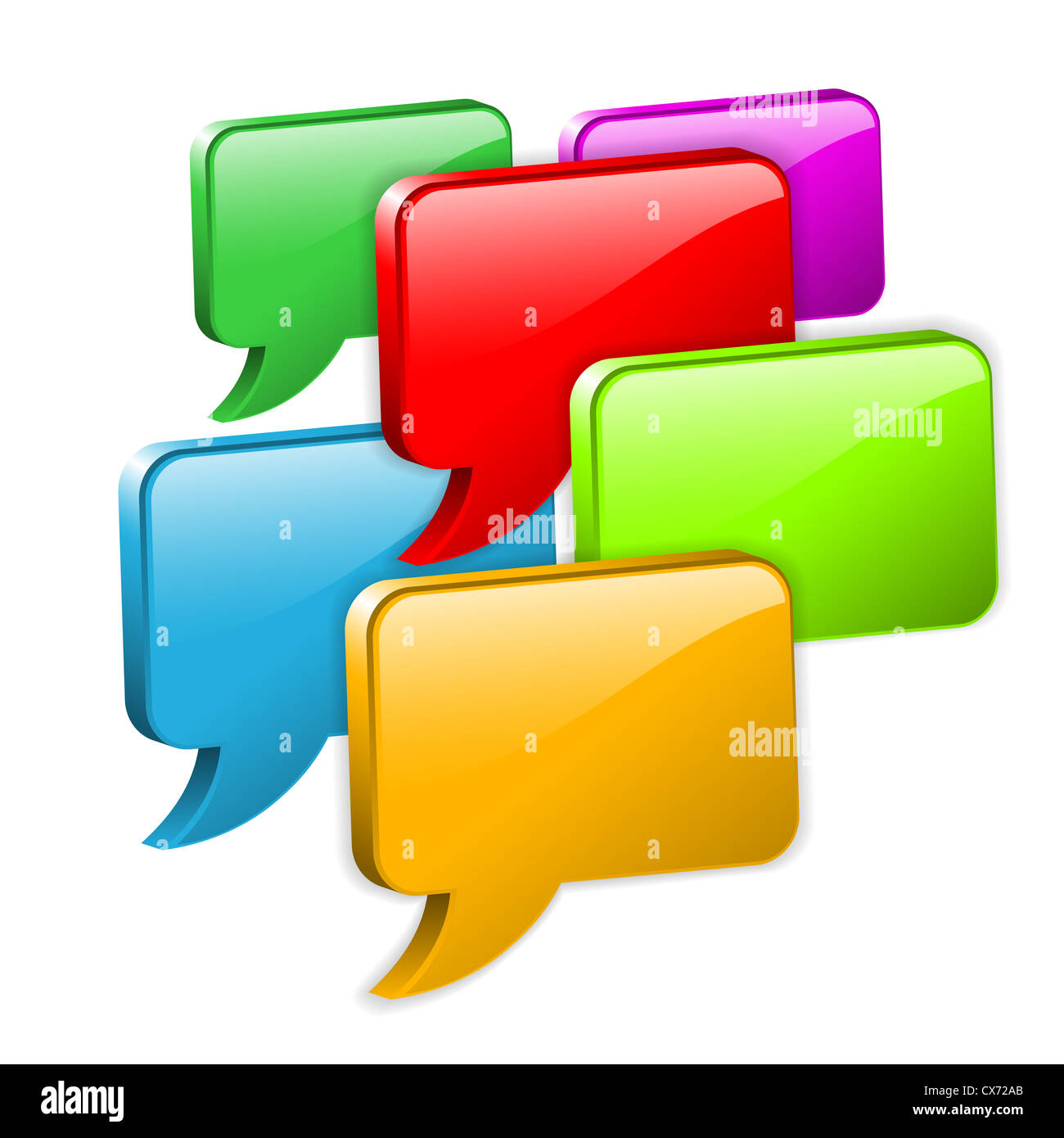 Set Speech and Thought Bubbles, social media concept, easy to change ...