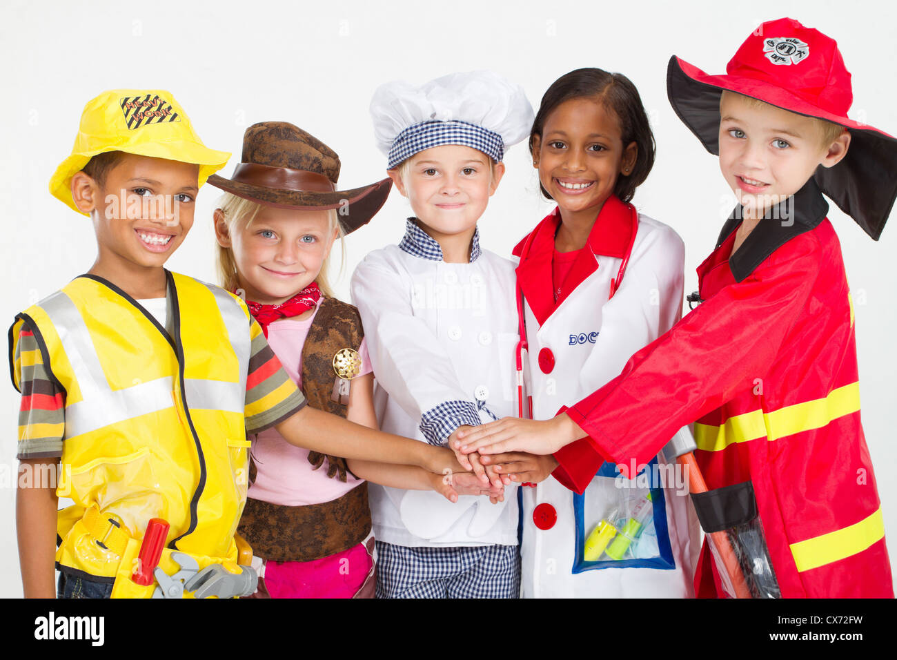 cute little workers teamwork Stock Photo - Alamy