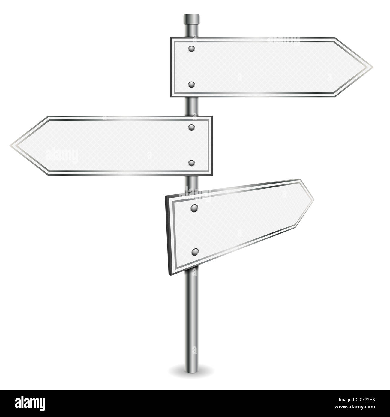Pole with Blank Road Signs, vector illustration Stock Photo - Alamy