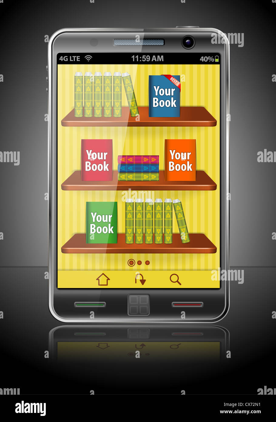 Reading Books Application on Smart Phone, vector illustration Stock ...