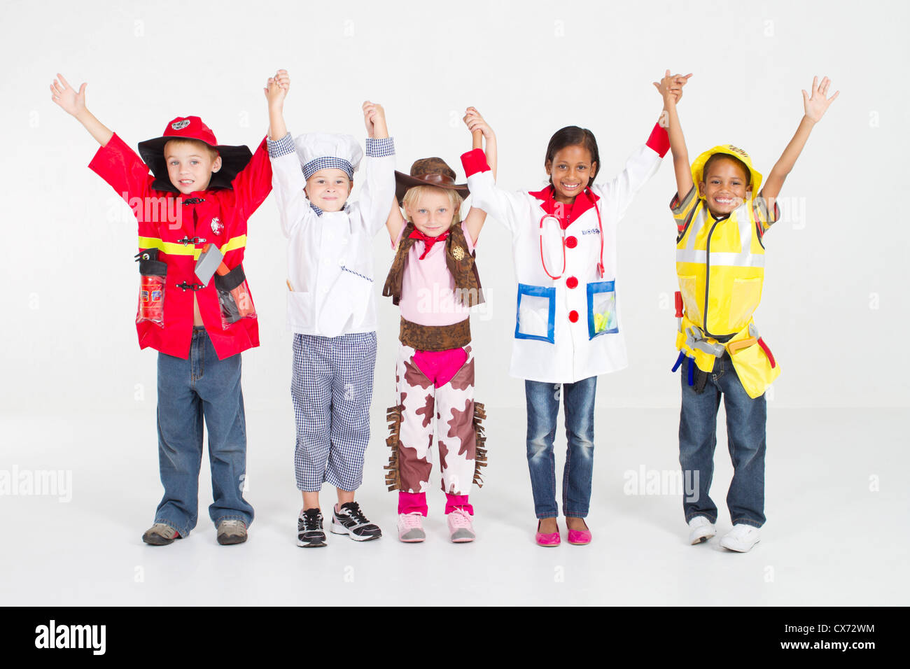 cheerful group of kids in uniforms Stock Photo - Alamy