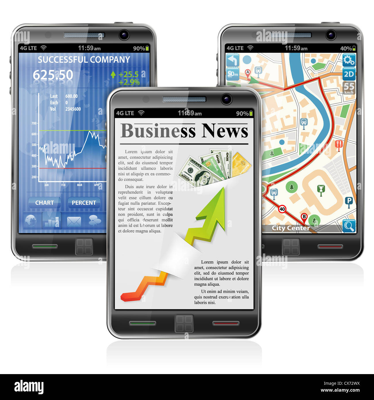 Collect Smartphones with Stock Market Application, Business News and ...