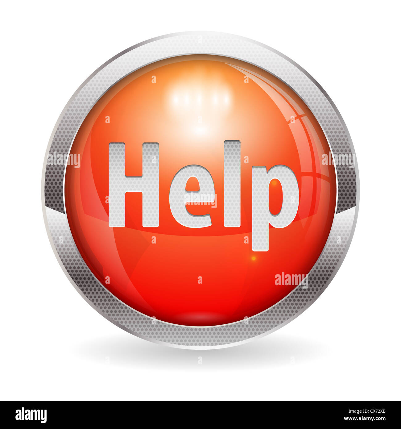 3D Red Help Button, isolated on white, vector illustration Stock Photo ...