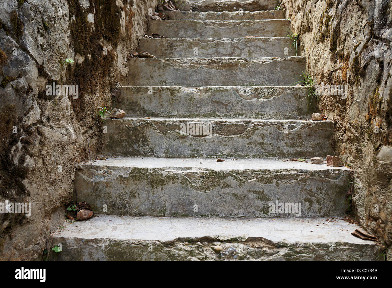 Close up view of a stone staircase in a rural scenery Stock Photo - Alamy