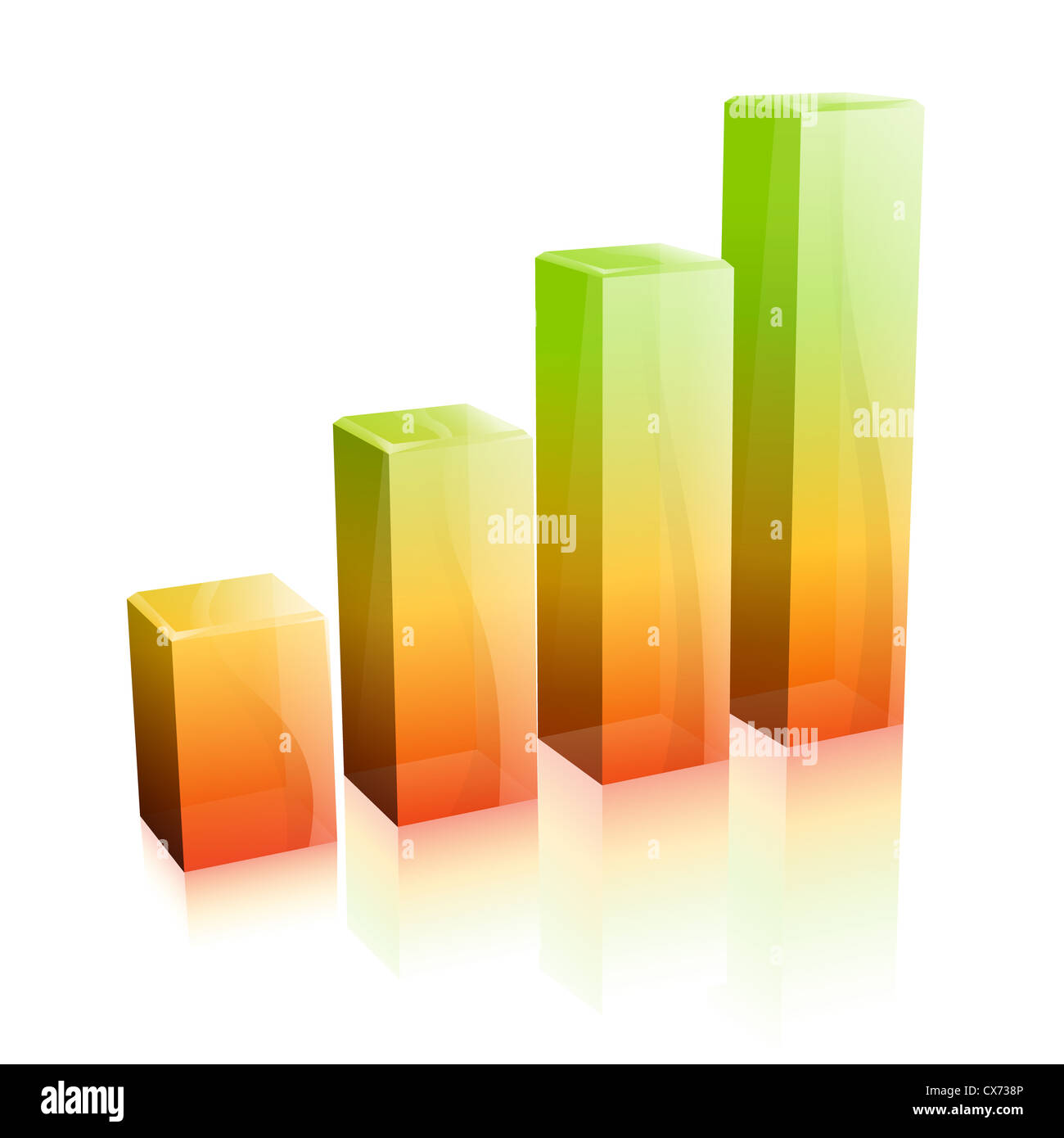 3d Glass Graph with Reflection, easy change color, vector Stock Photo ...