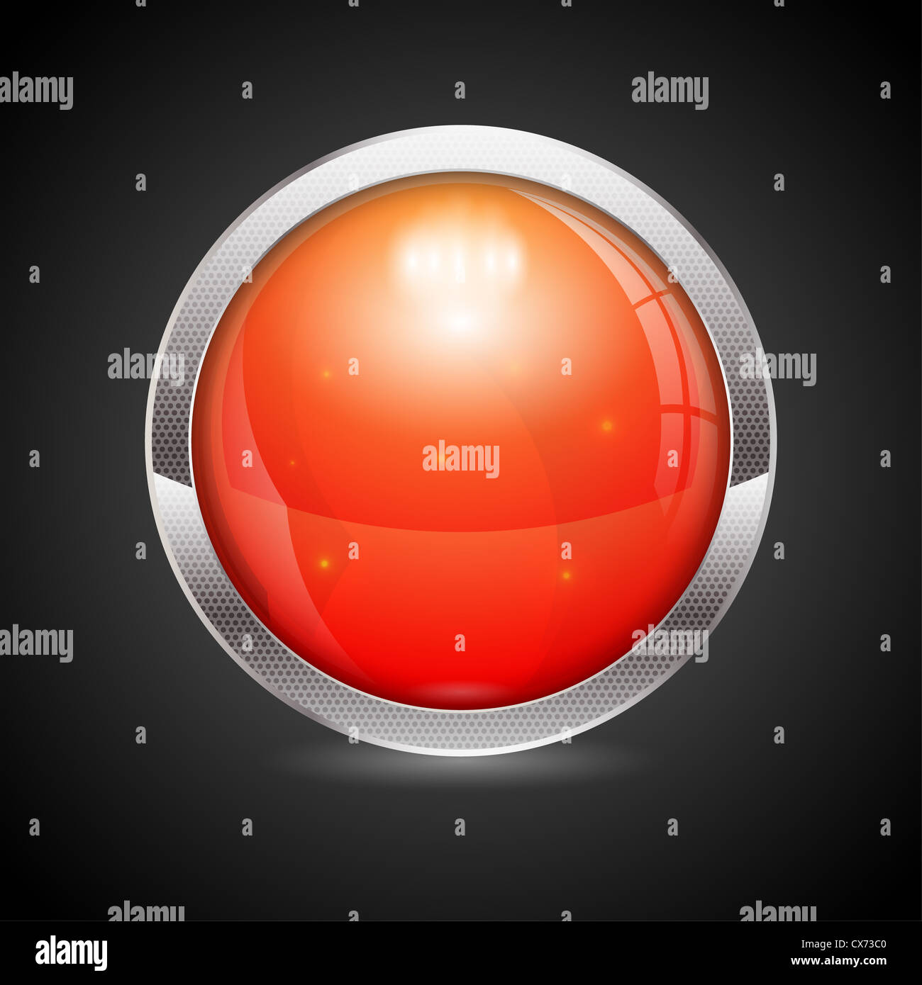 3D Red Alarm Button, isolated on black, vector illustration Stock Photo ...