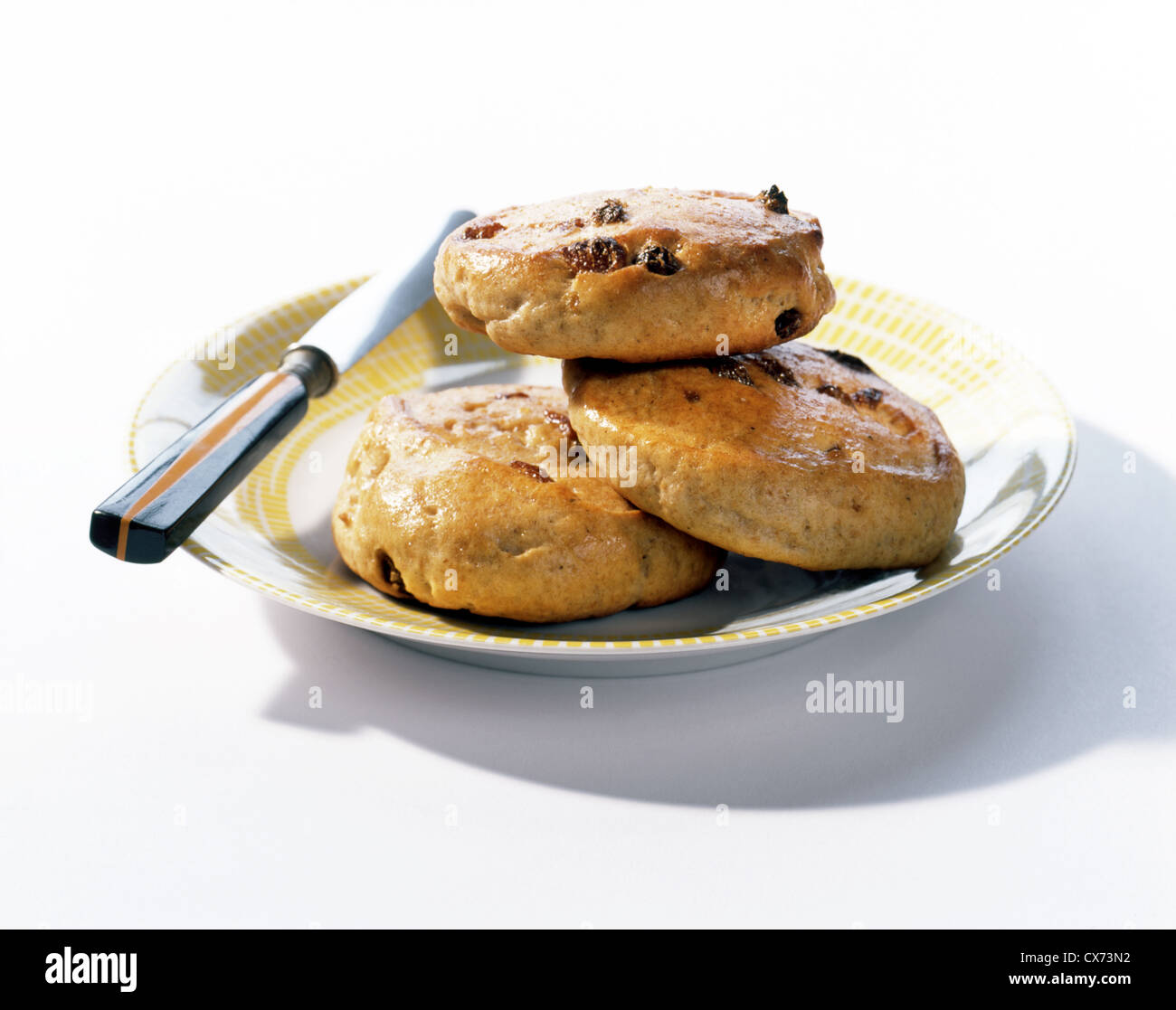 Cut out: Self - baked raisin - curd buns Stock Photo - Alamy