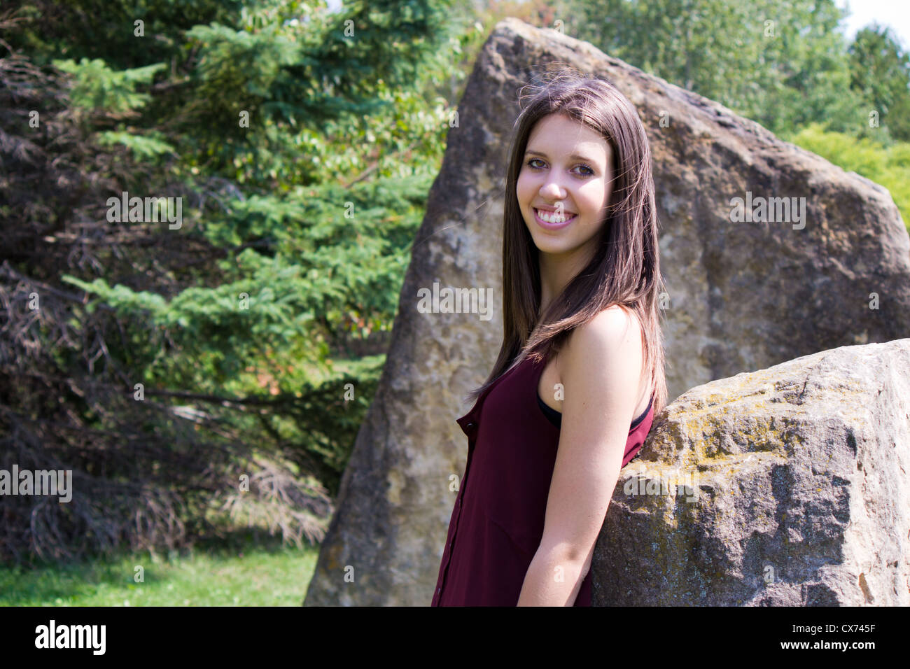 Pretty girl in the park Stock Photo - Alamy