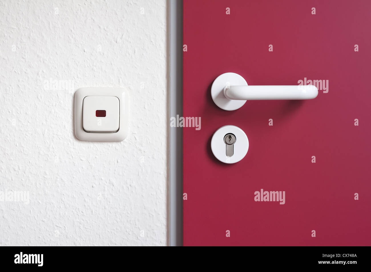 Door Handle Latch with Lock and Light Switch Stock Photo - Alamy