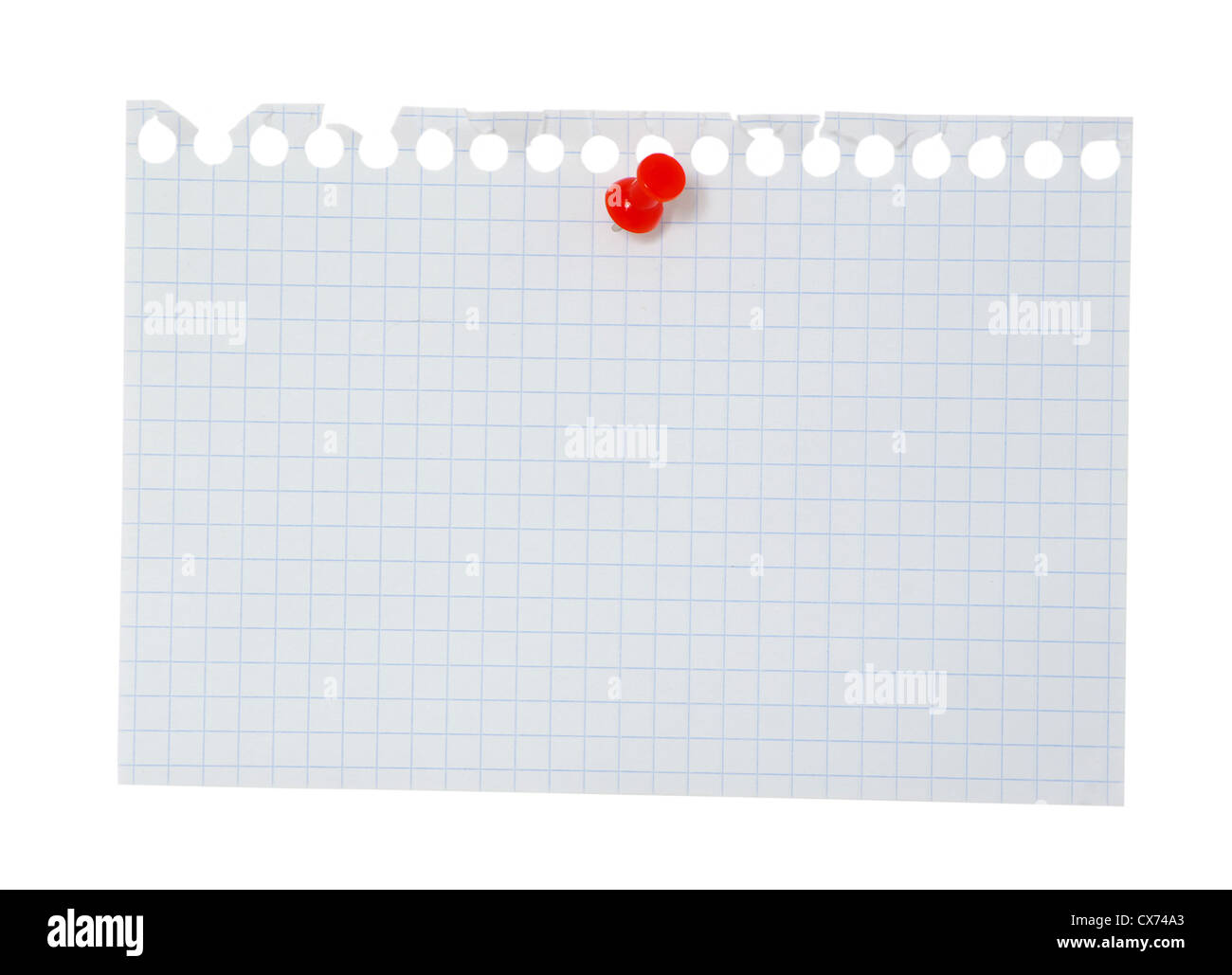 Blank note paper and red paper-clip isolated on white Stock Photo - Alamy