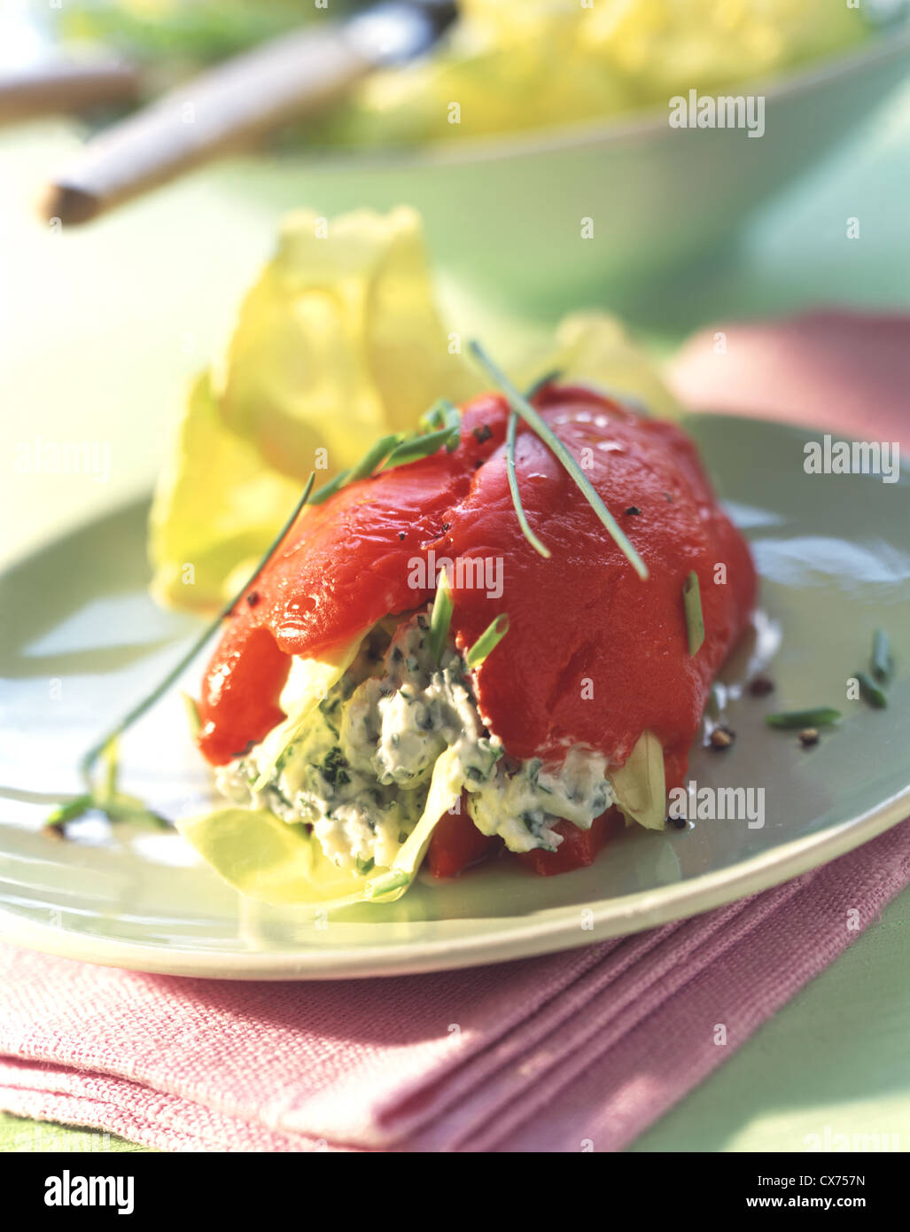 Filled sweet pepper rolls Stock Photo - Alamy