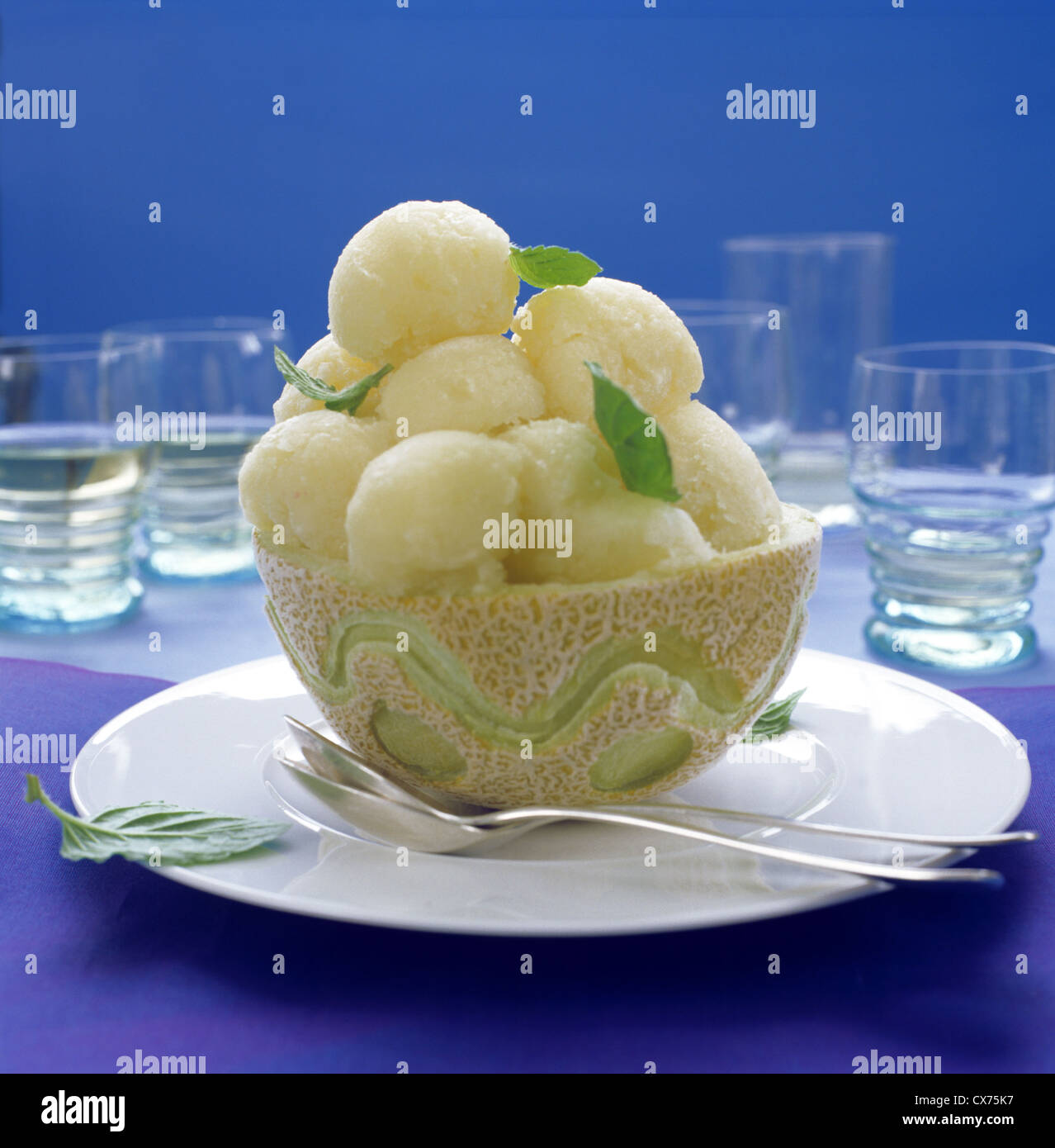 Melon - ginger sherbet Stock Photo - Alamy