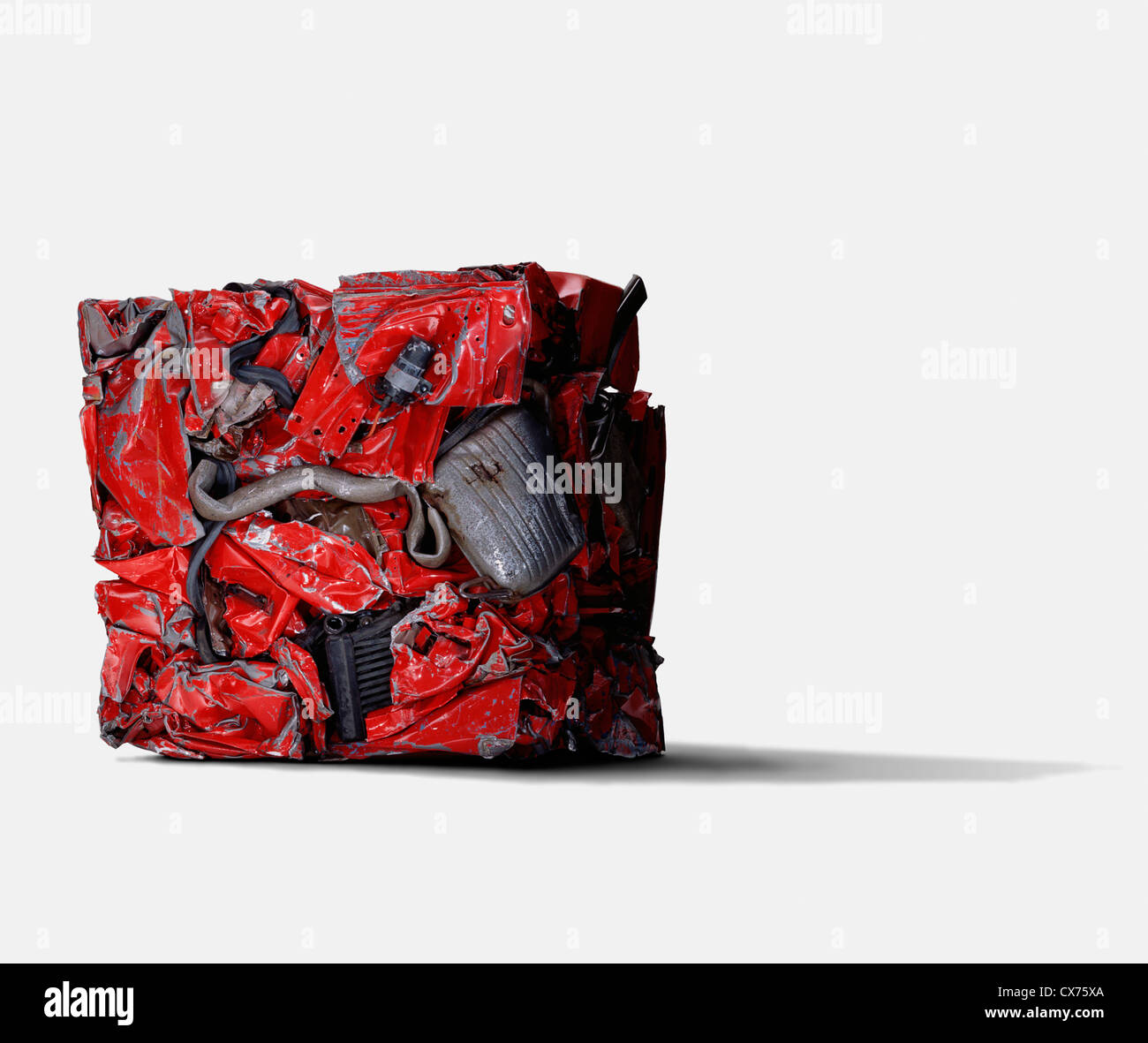 Cube of scrap metal car hi-res stock photography and images - Alamy