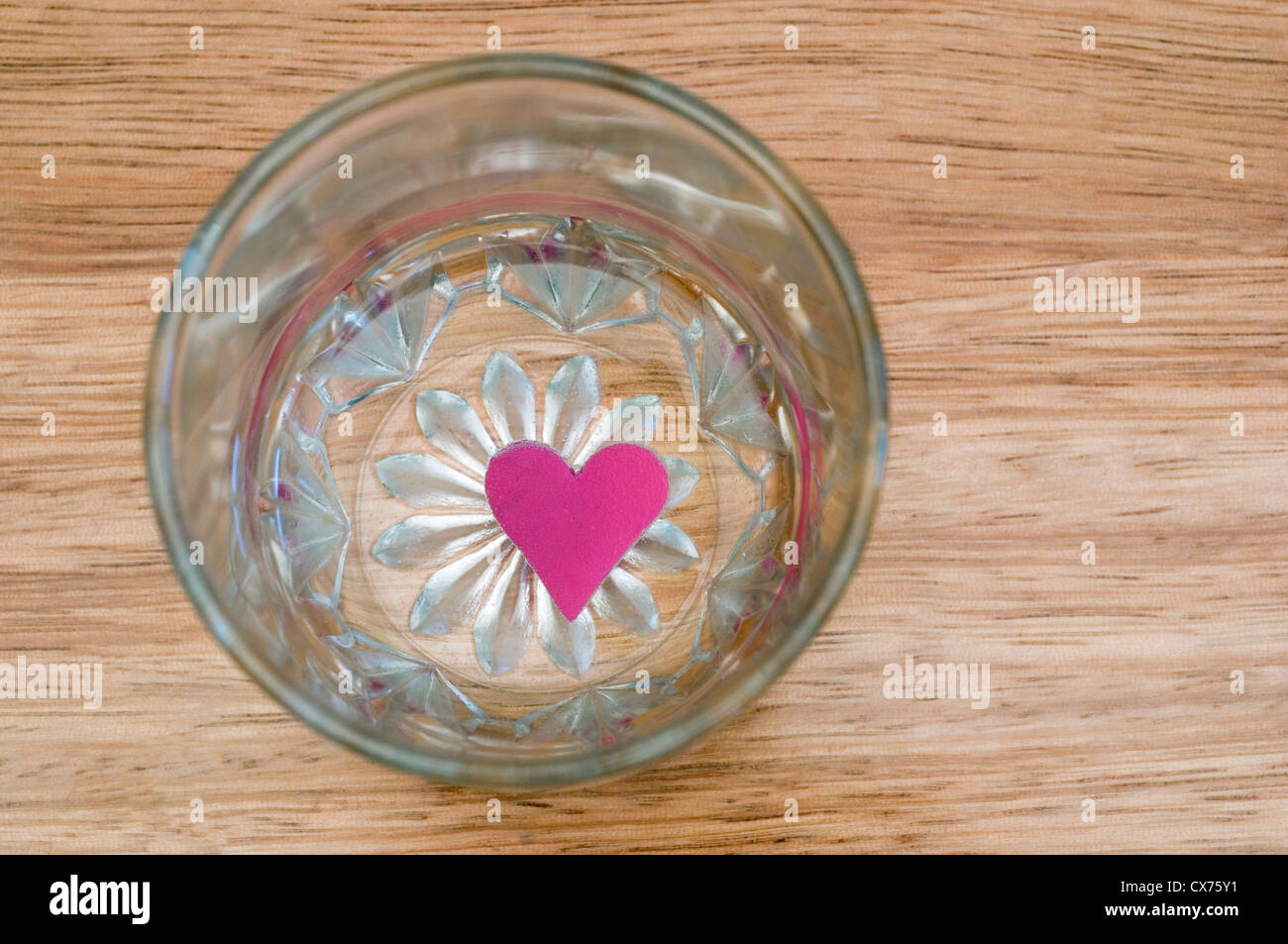 Heart inside a glass of water Stock Photo - Alamy