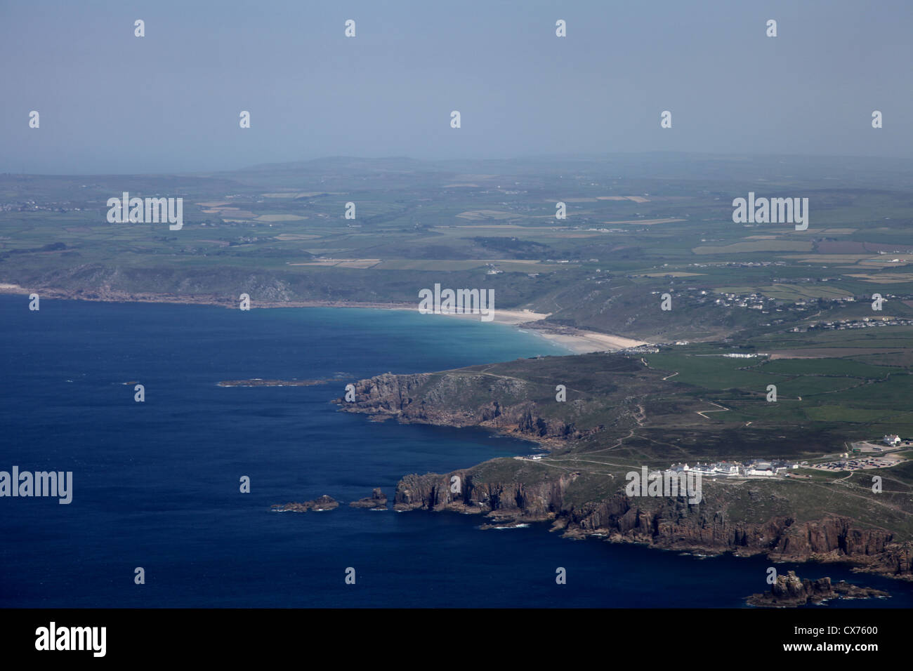 Aerial view lands end cornwall hi-res stock photography and images - Alamy