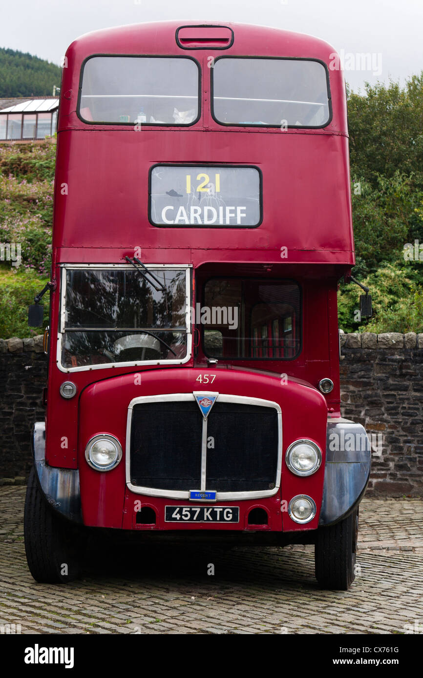 Front view of Red Double decker Bus Stock Photo - Alamy