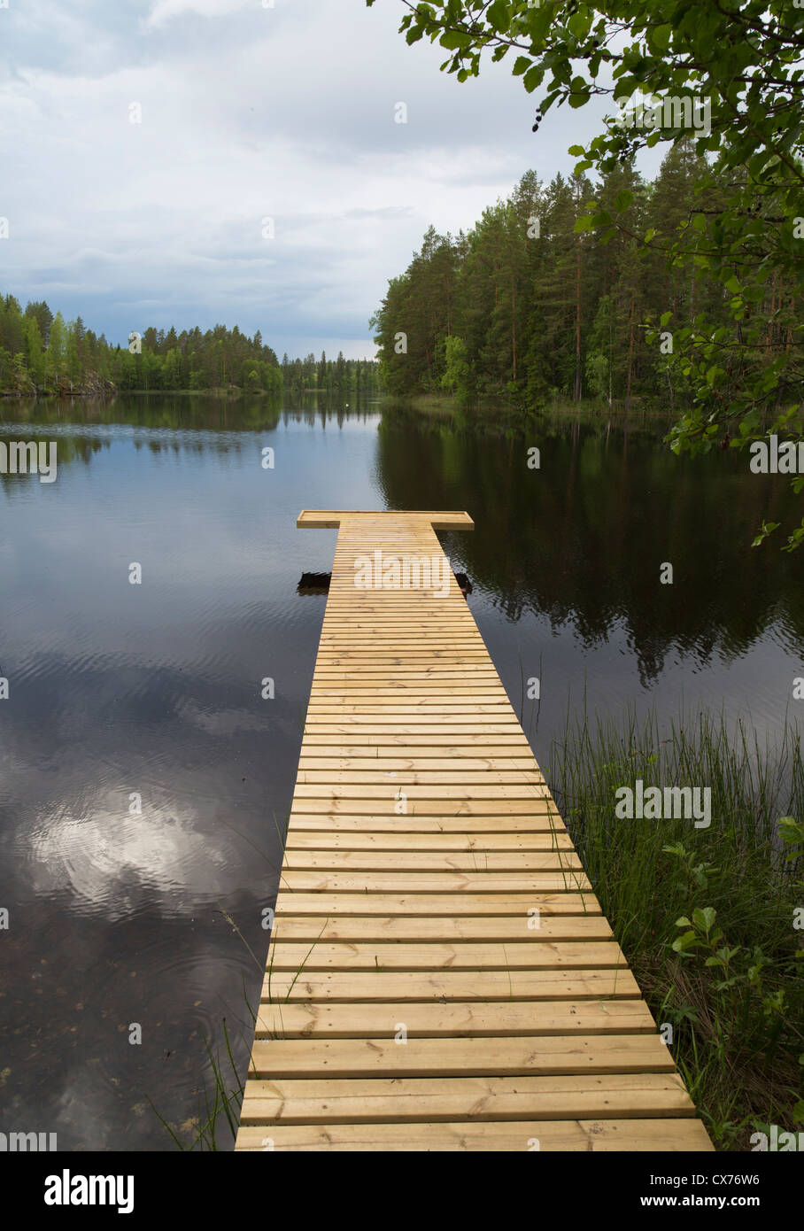 View lake small jetty woods hi-res stock photography and images - Alamy