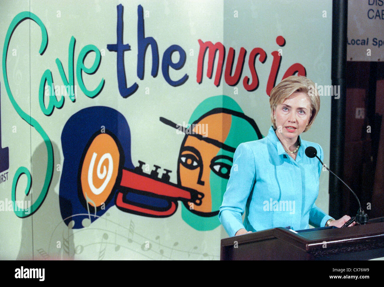 First lady Hillary Rodham Clinton attends an music education event at ...