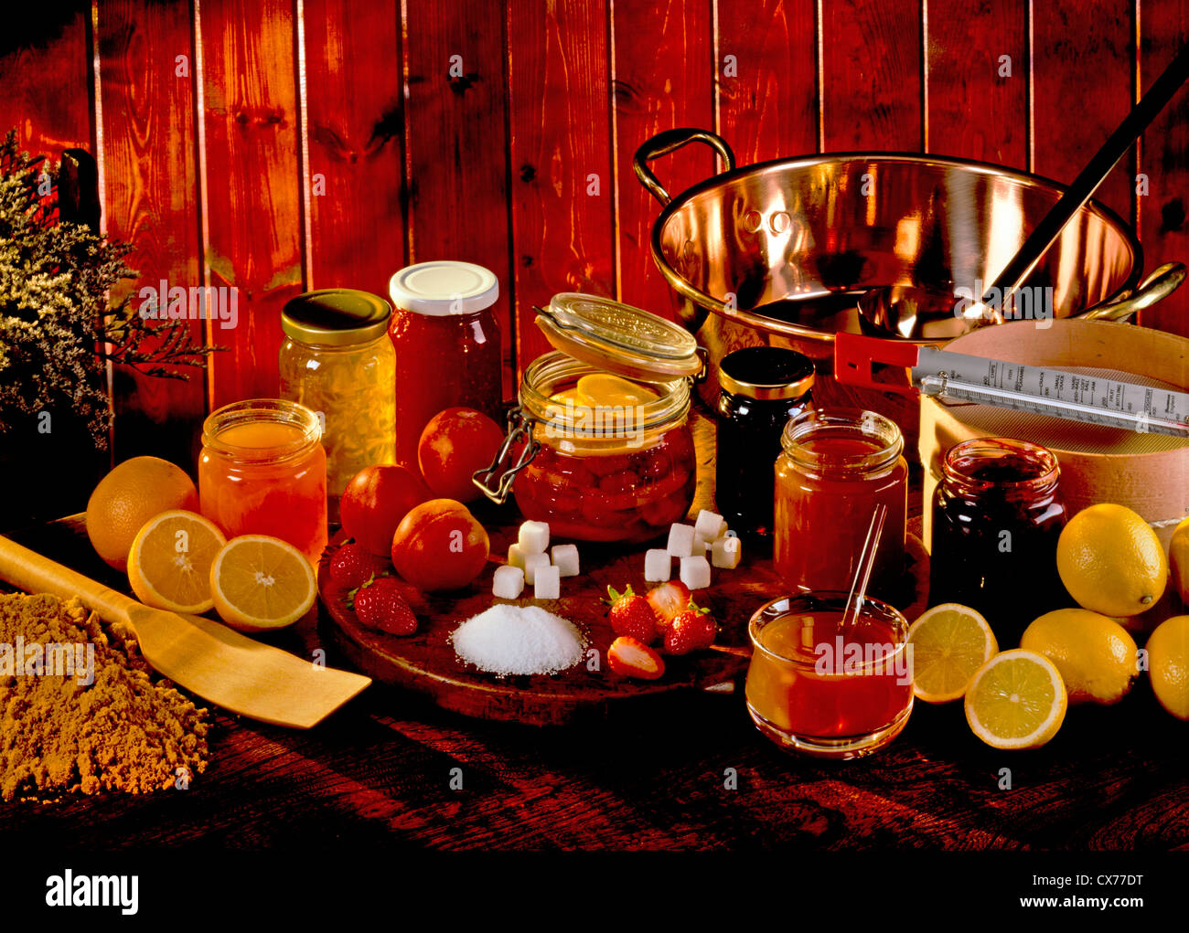 MAKING FRUIT PRESERVES AND CANNING Stock Photo - Alamy