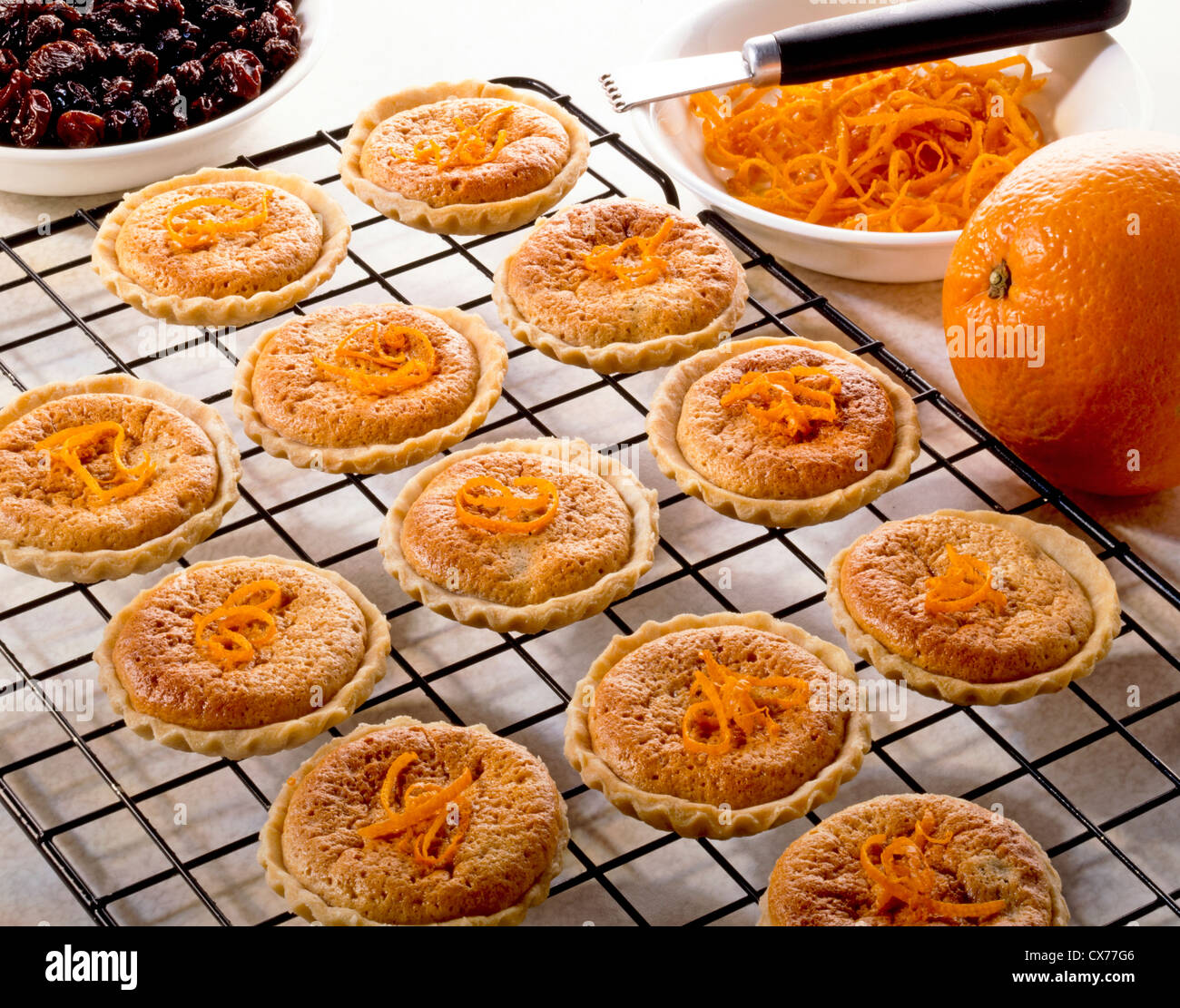 MINI ORANGE BAKEWELL TARTS Stock Photo - Alamy