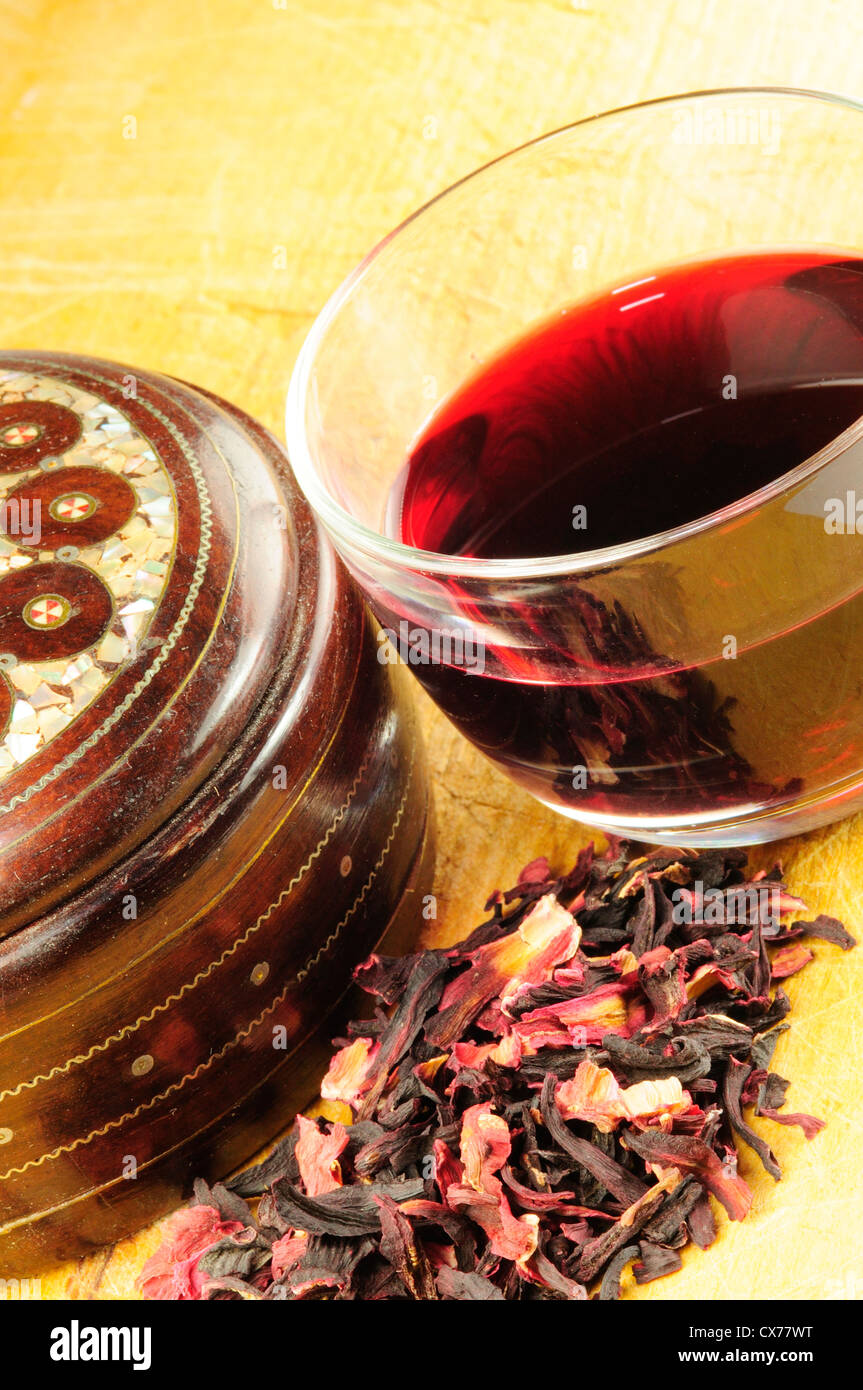 A Cup of Karkade Tea, Indian Sorrel Stock Photo - Alamy