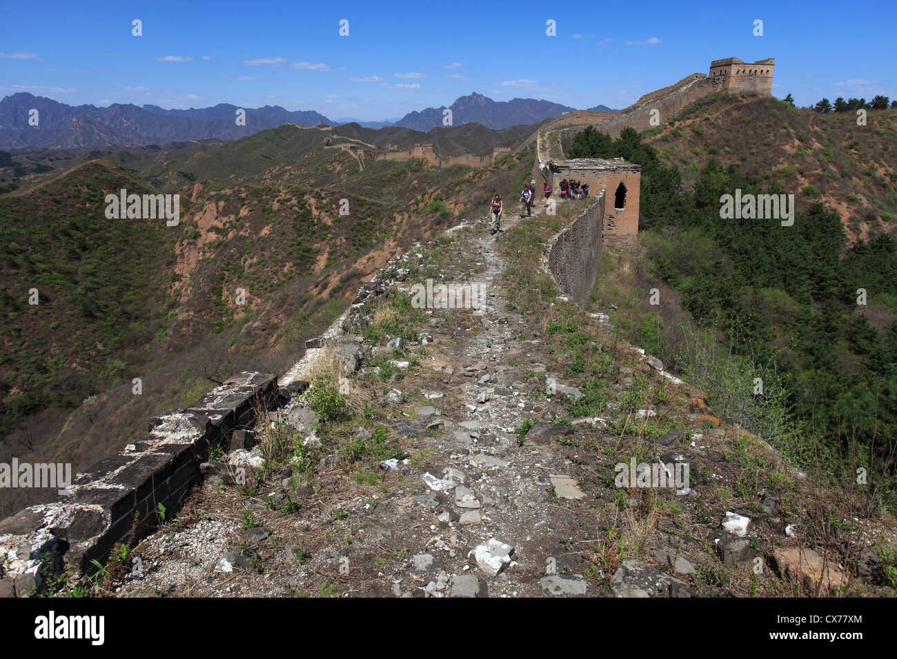 The Great Wall of China blue sky landscapes views Stock Photo - Alamy