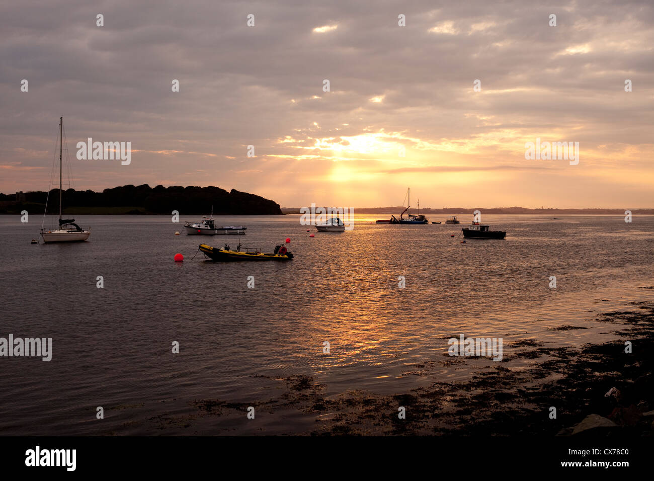 Portaferry, County Down, Northern Ireland at dusk Stock Photo - Alamy
