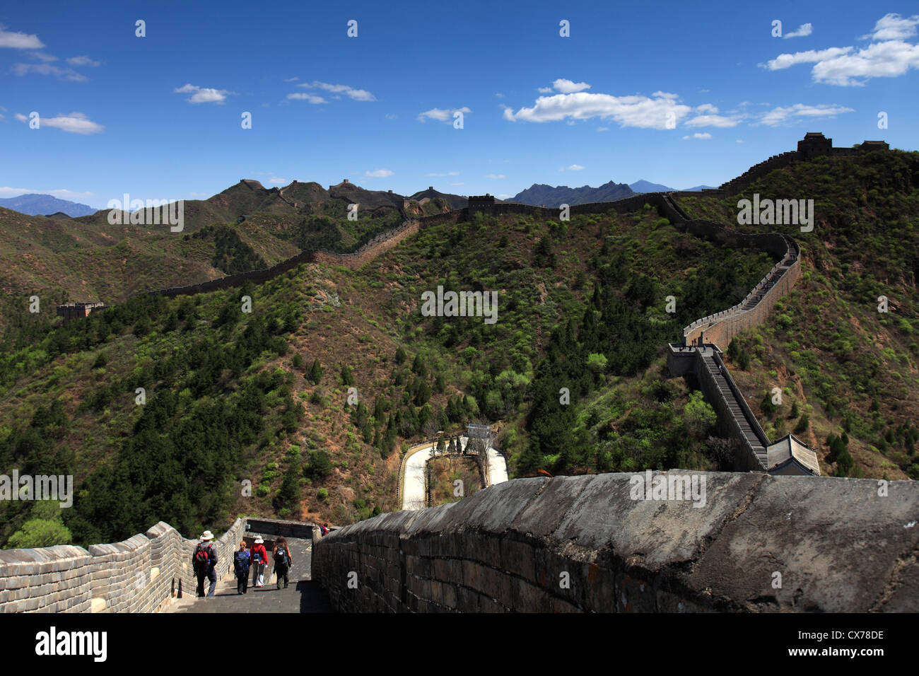 The Great Wall of China blue sky landscapes views Stock Photo - Alamy