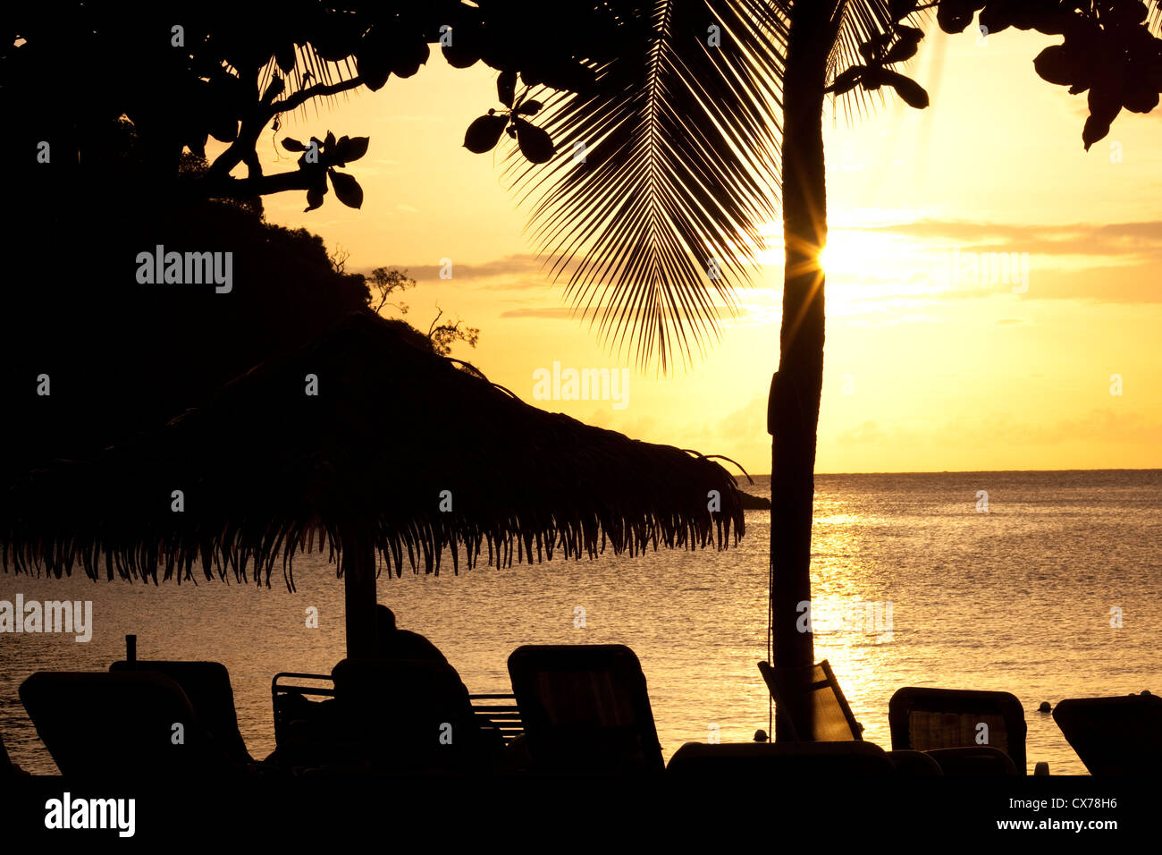 Sunset over the sea at St Lucia Stock Photo - Alamy