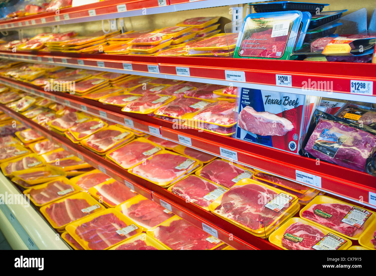Texas Beef Sale Display at grocery store Stock Photo - Alamy