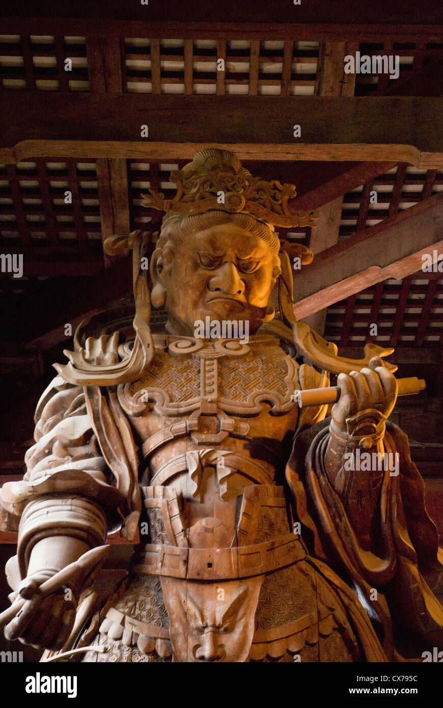 Statue Of Japanese Warrior In A Temple; Nara, Japan Stock Photo - Alamy