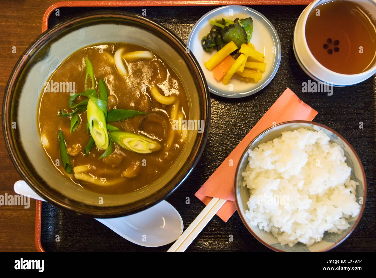 Japanese Meal With Soup, Rice And Tea; Nara, Japan Stock Photo - Alamy
