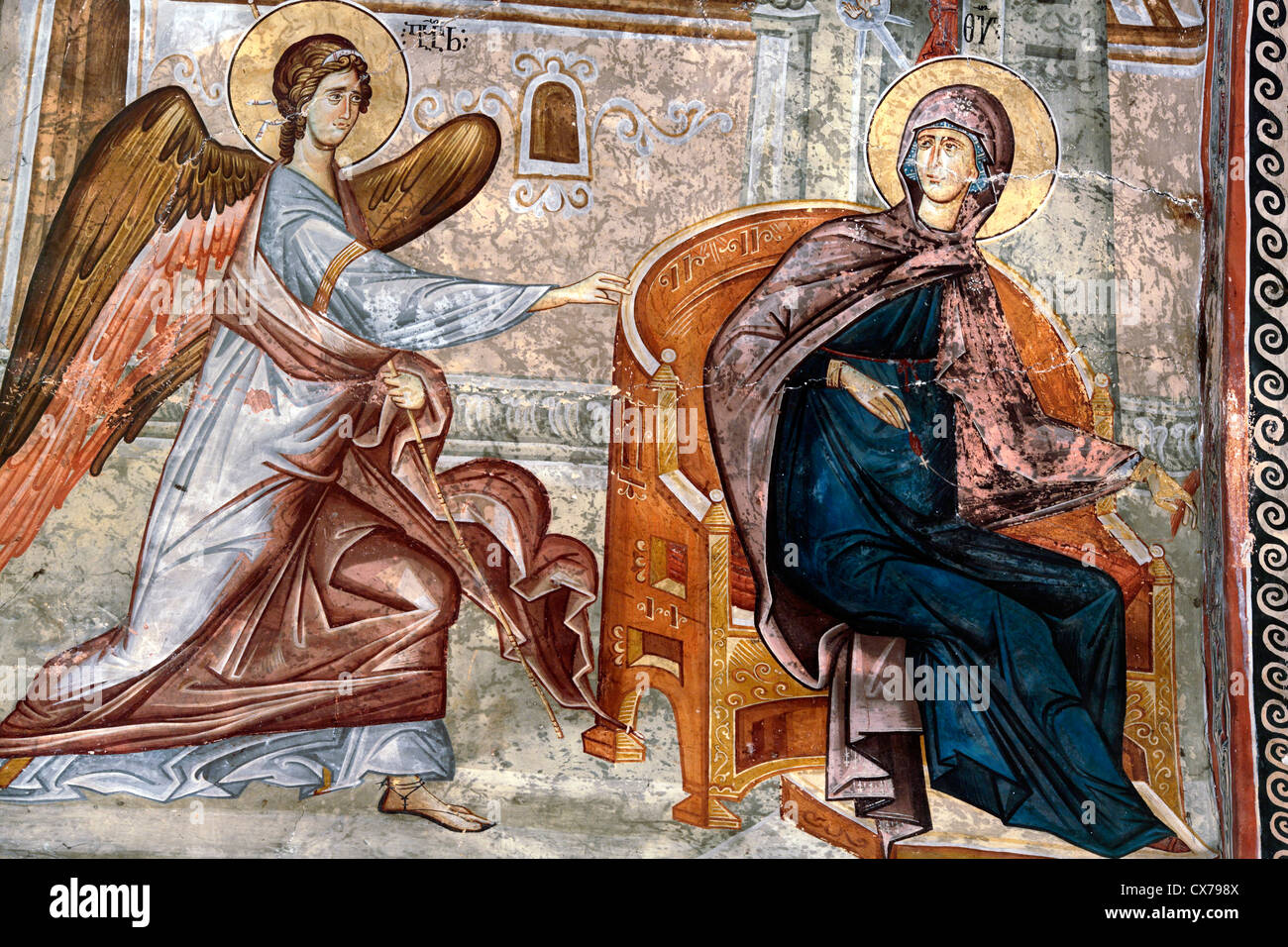 Mural painting (14th century), St. George's Monastery church, Ubisi ...