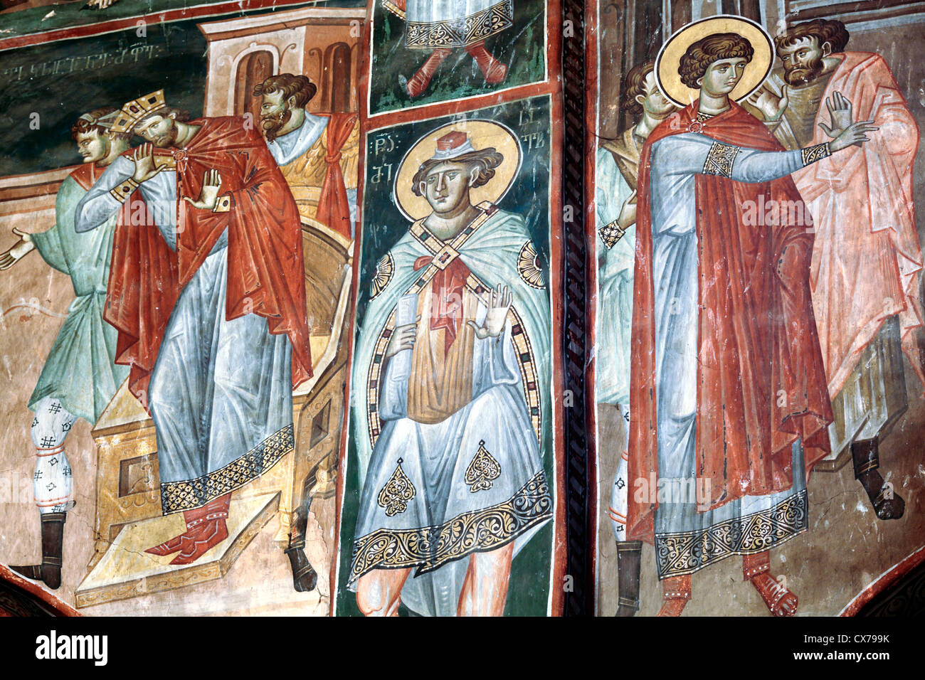Mural painting (14th century), St. George's Monastery church, Ubisi ...