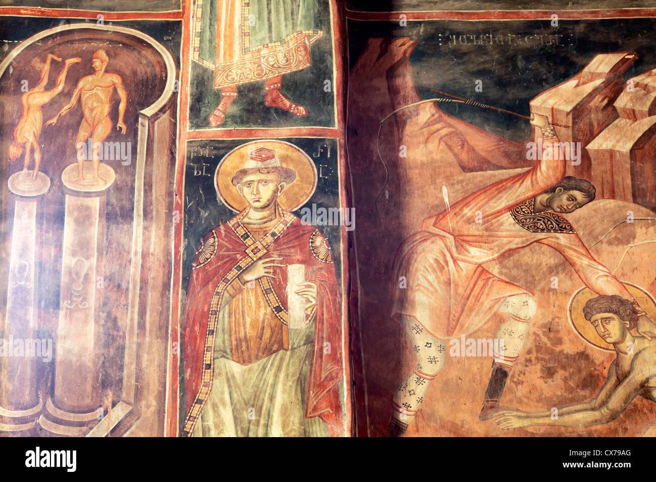 Mural painting (14th century), St. George's Monastery church, Ubisi ...