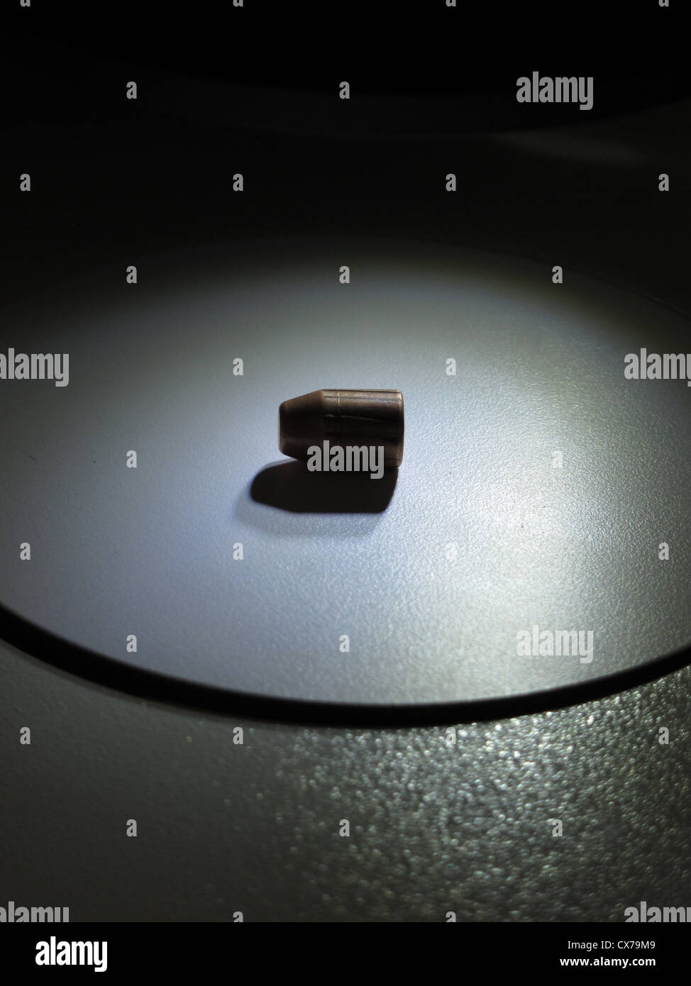 one bullet under a microscope at forensic lab at police event Stock ...