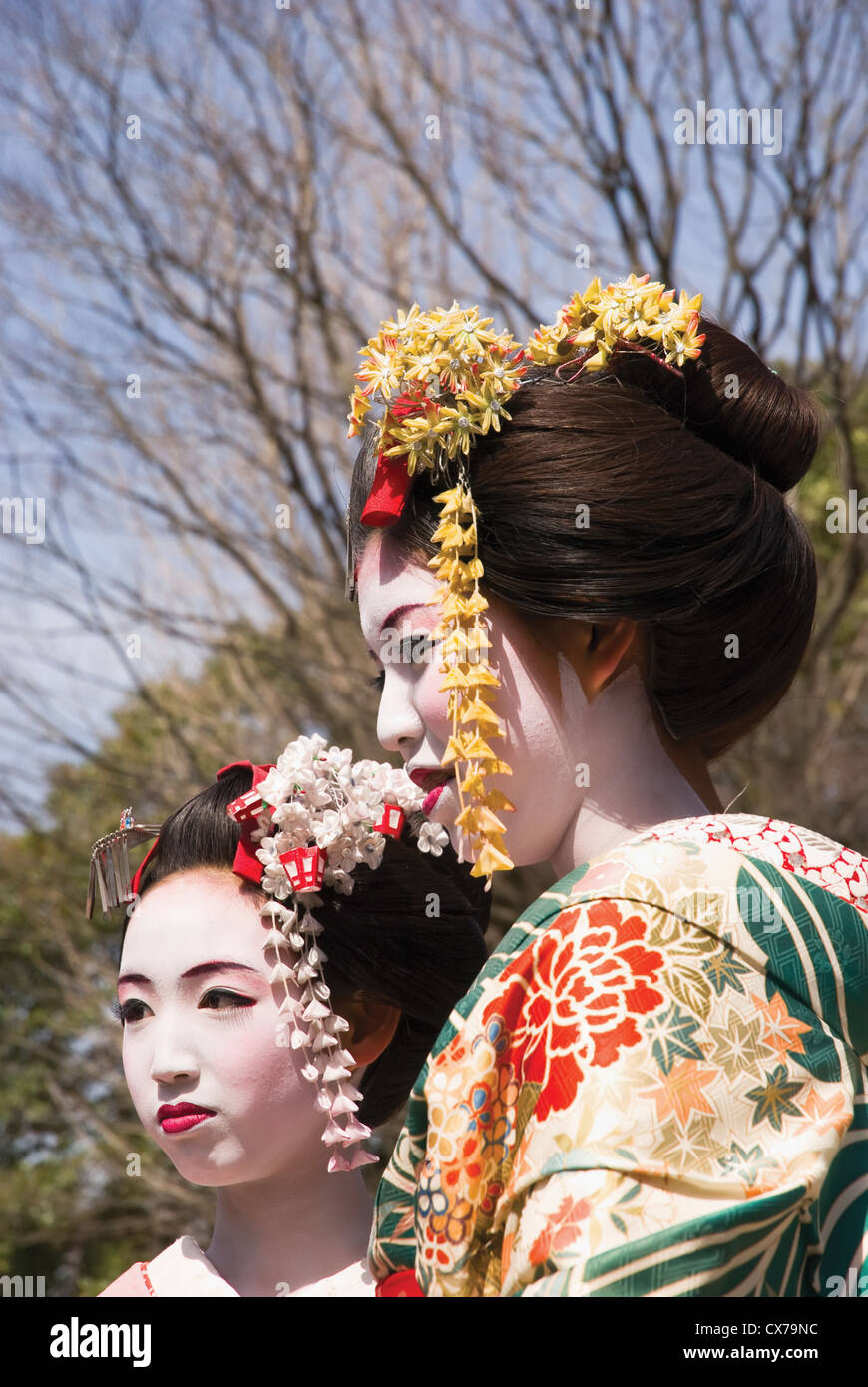 Two Geishas Close Up; Kyoto, Japan Stock Photo - Alamy