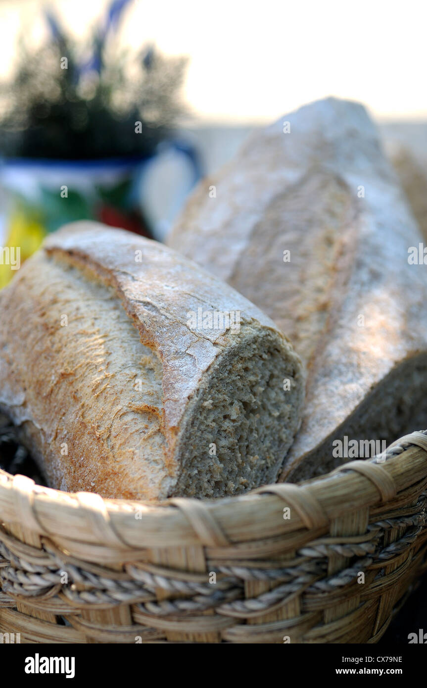 Basket of Bread Stock Photo - Alamy