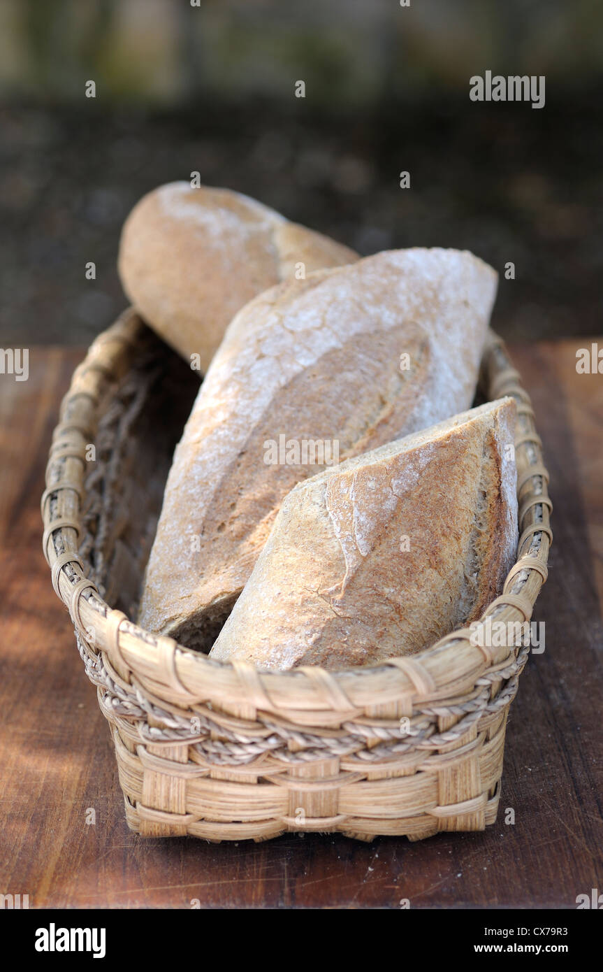 Basket of Bread Stock Photo - Alamy