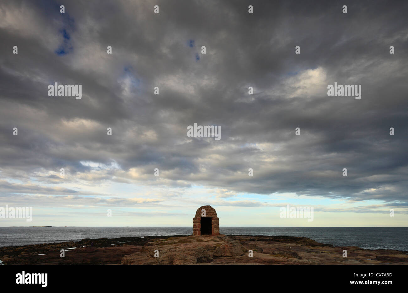 The Old Powder House at Seahouses on the Northumberland coast Stock ...