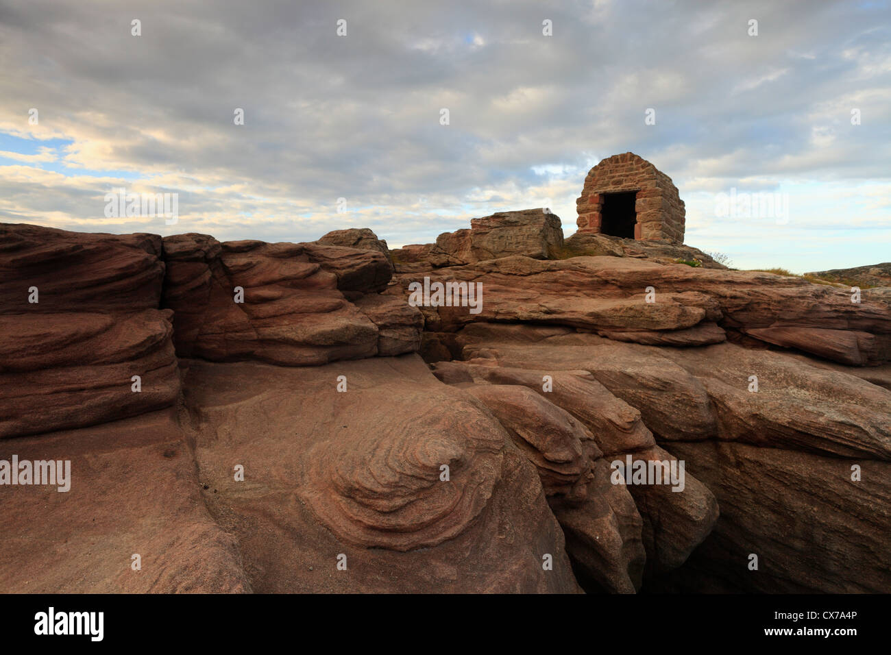 The Old Powder House at Seahouses on the Northumberland coast Stock ...