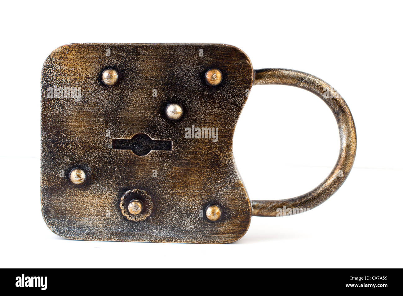Rustic looking lock Stock Photo - Alamy