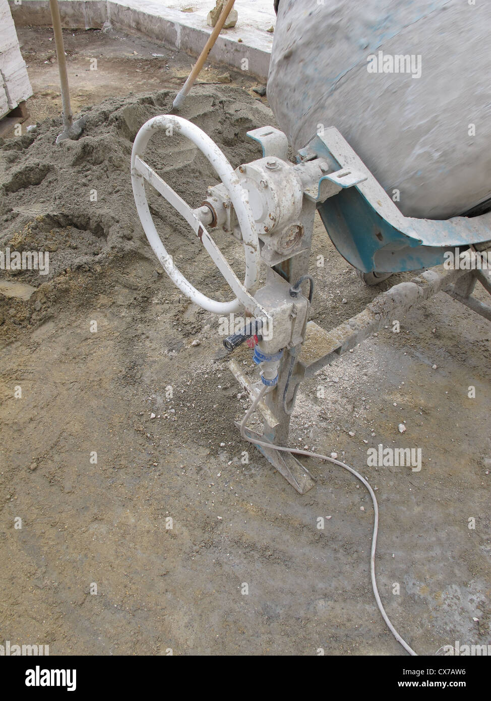 concrete mixer on building site Stock Photo - Alamy