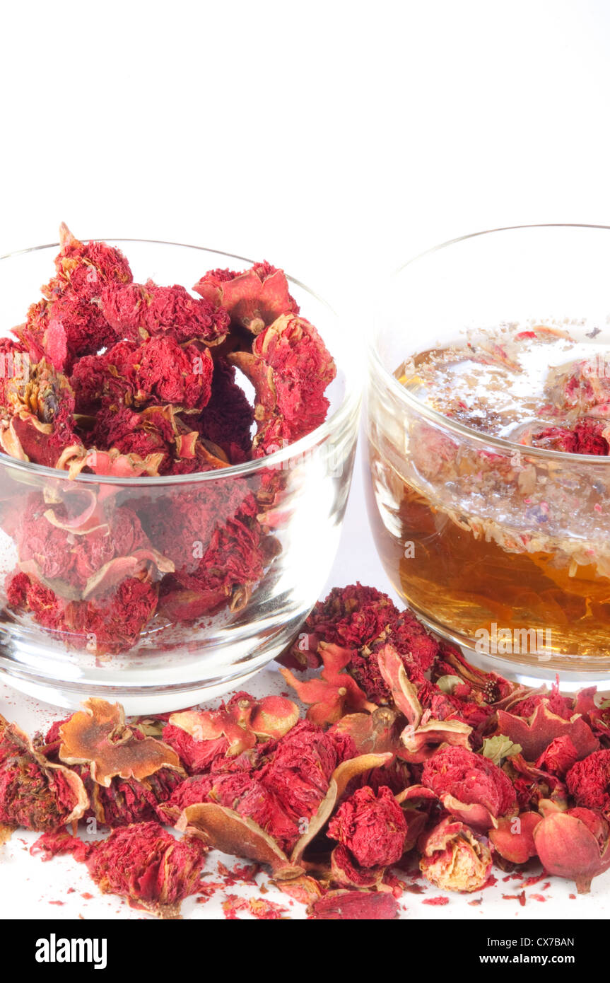 Dry Pomegranate Flowers whit Infusion Tea Stock Photo - Alamy